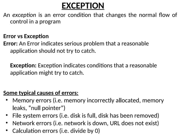 Java Exception Handling And Io Unit 3 1ppt