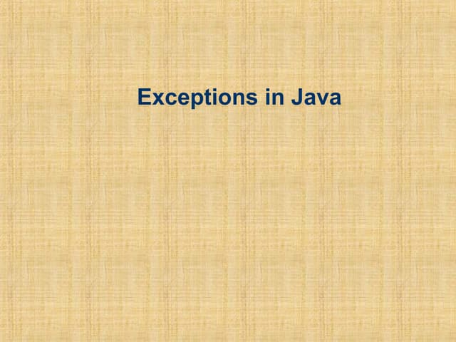 Exceptions In Java Ppt Programming Languages Computing