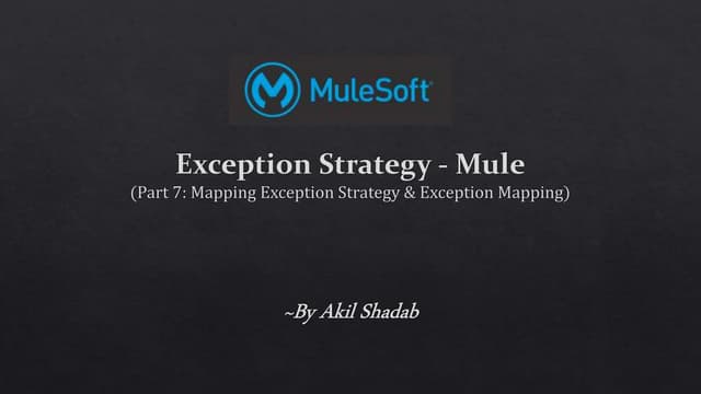Exception Strategy Part 7 Mapping Exception Strategy And Exception