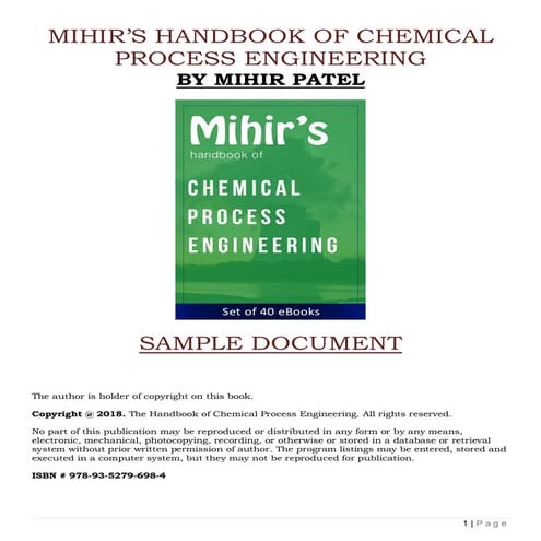 Mihir's handbook of chemical process engineering (Excerpt) | PDF