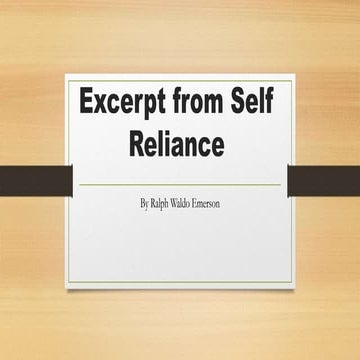 A report on Excerpt from Self Reliance.pptx