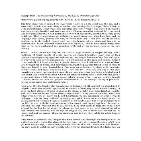 Excerpt from the interesting narrative of the life of olaudah equiano | DOC