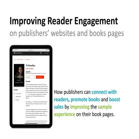 Improving Reader Engagement on publishers’ websites and books pages | PPT