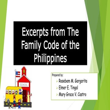 Excerpts from the family code of the philippines | PPTX