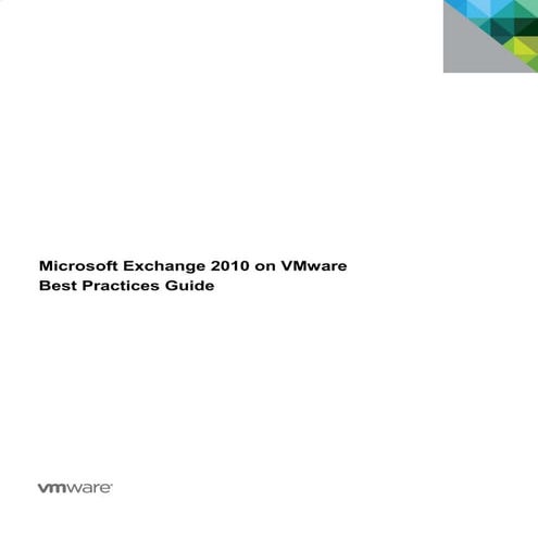 Exchange 2010 on Vmware for Best Practice | PDF