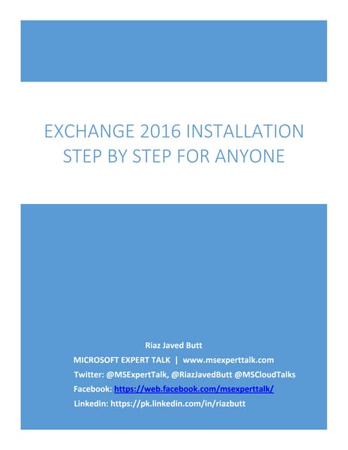 20345 1 a_01_lab -Install Exchange Server 2016 Step by step | PPT