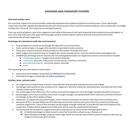 Exchange and transport systems | DOCX