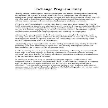 Exchange Program Essay | PDF