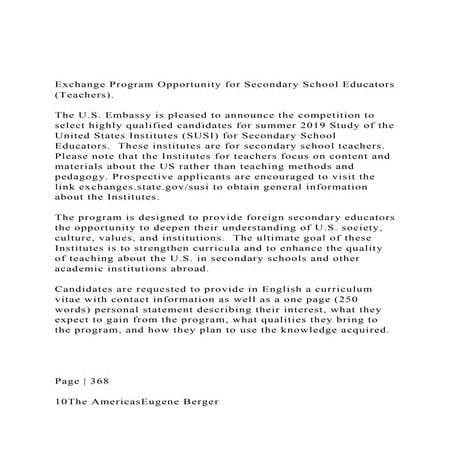 Exchange Program Opportunity for Secondary School Educators (T.docx ...