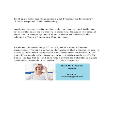 Exchange Rate and Transaction and Translation Exposure Please | DOCX