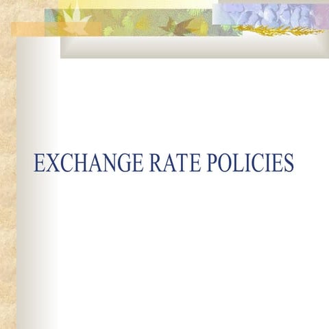 EXCHANGE RATE POLICIES around the world.ppt