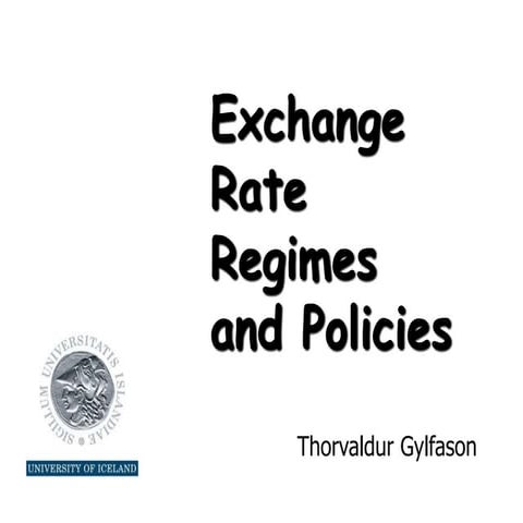 Exchange rate regimes and policies | PPT