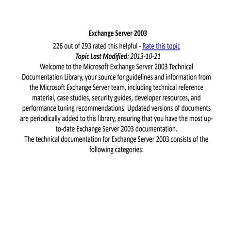 Exchange server 2003 | PPTX