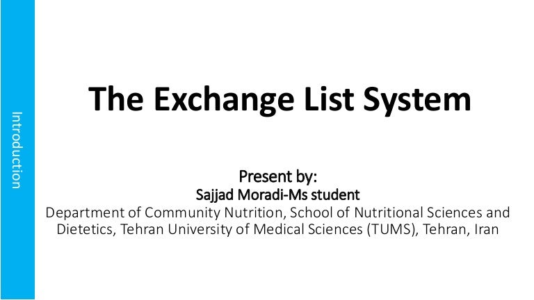 Exchange list