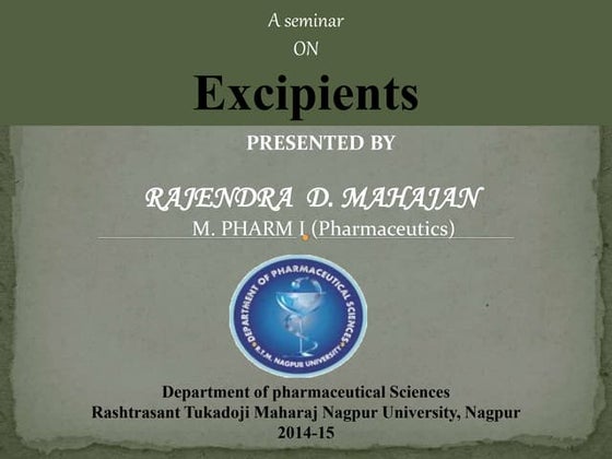 Excipients | PPTX | Pharmaceutical Industry | Industries