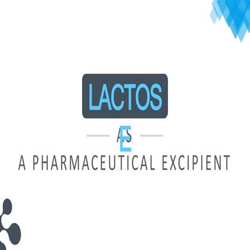 PHARMACEUTICAL EXCIPIENTS - LACTOSE AND STARCH | PPSX