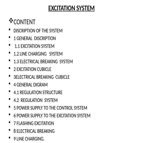EXCITATION SYSTEM and 415 dc and aloffff | PPTX
