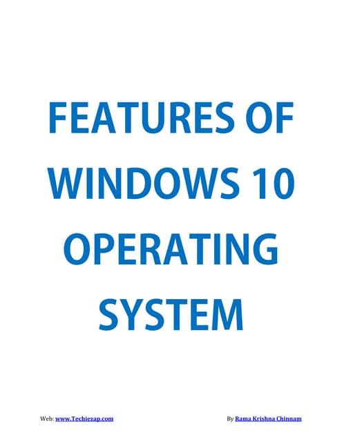 Windows 10: The Top Features! | PPTX