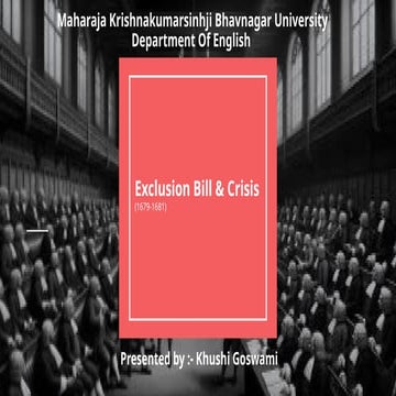 Exclusion bill & crisis of restoration age | PPTX