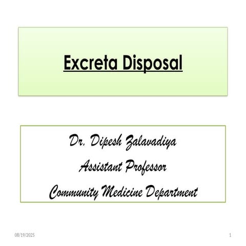 Disposal of excreta | PPTX