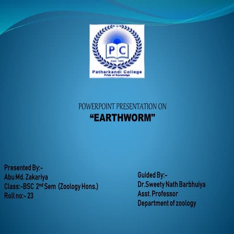 Excretory system of earthworm , Three types of nephridia, structure of ...
