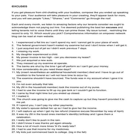 excuses | PDF