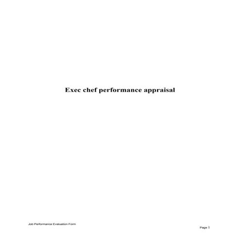 Exec chef performance appraisal | DOC