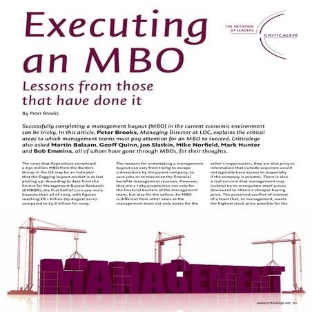 Executing an MBO | PDF