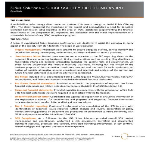 Executing IPO Case Study | PDF