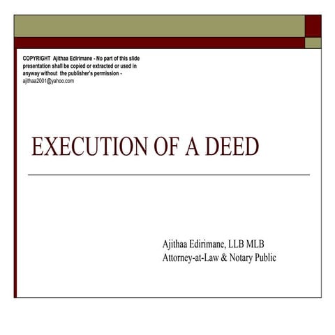 Execution of a Deed | PPT