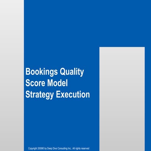 Bookings Quality Score Model | PPSX