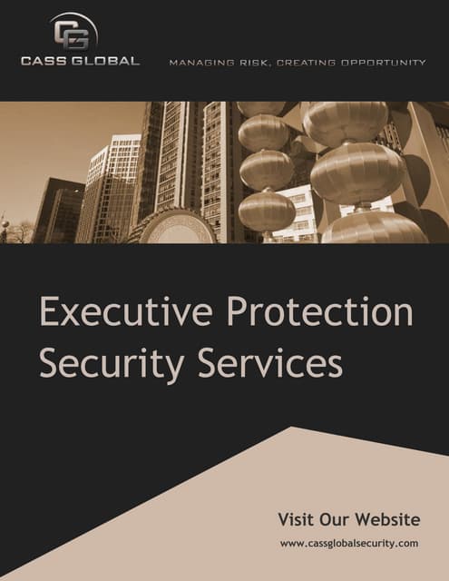 Executive Protection Training For Security Personnel and LE | PPTX