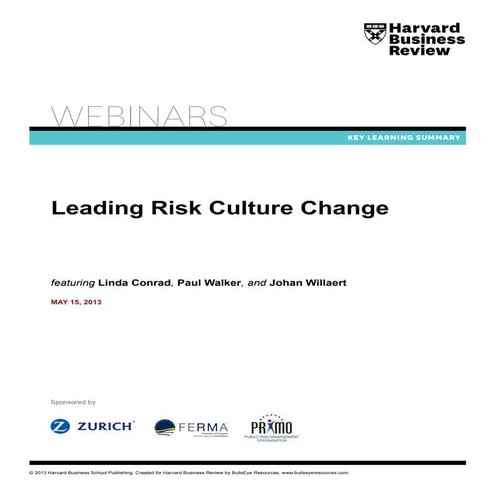 Executive Summary on Leadership in Risk Management Webinar | PDF