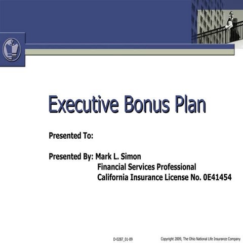 Executive Bonus Plan Mark Simon | PPT