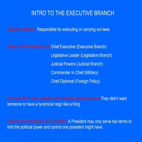 The Executive Branch | PPT