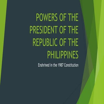 Powers of the Philippine President/ executive department, executive ...