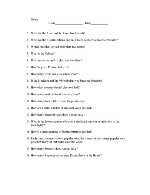 Electoral college quiz | PDF