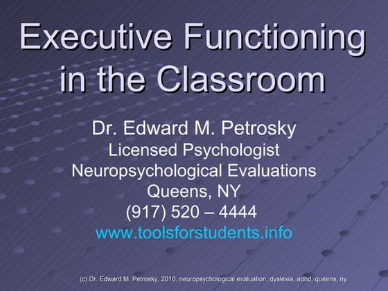 Executive Functioning In The Classroom | PDF