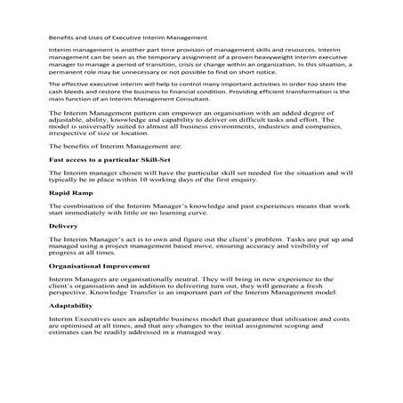 What is Interim Management?