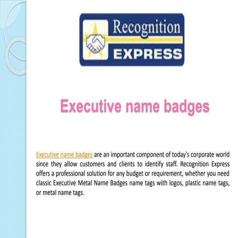 Executive name badges | PPT