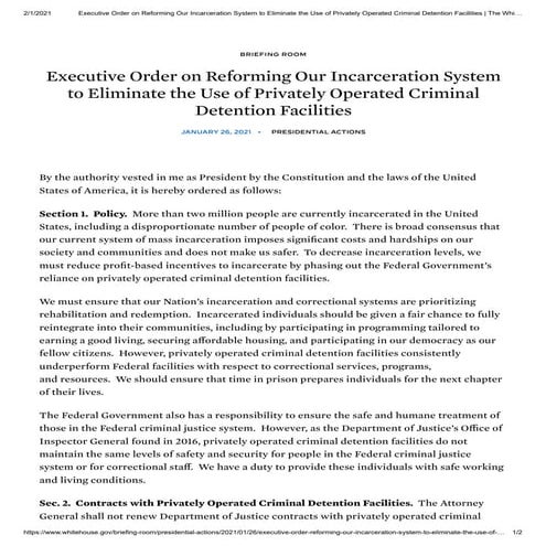 Executive order wh | PDF