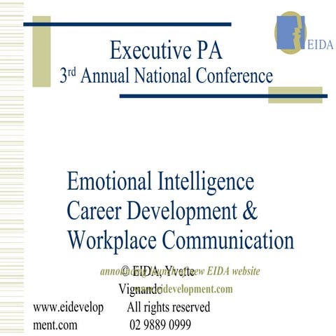 Emotional Intelligence, Career Development & Workplace Communication | PPT