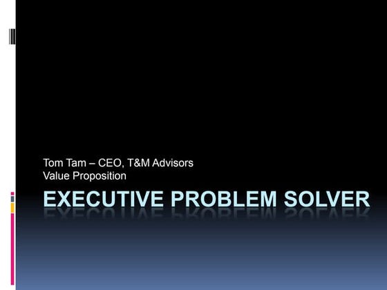 Jim Miller Value Proposition | PPT