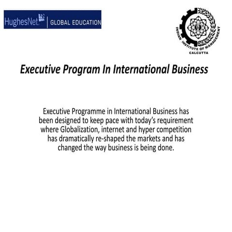 Executive program in international business of iim c | PPTX | Business ...
