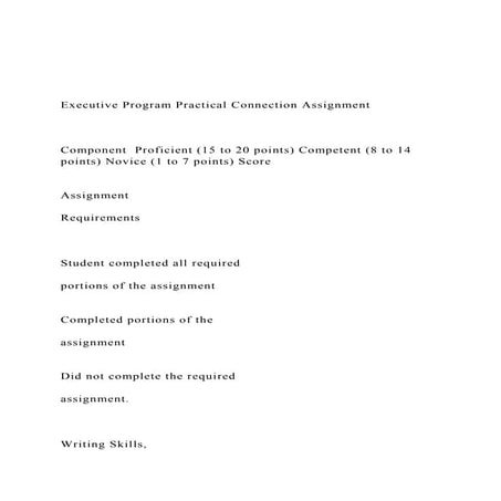 Executive Program Practical Connection Assignment .docx