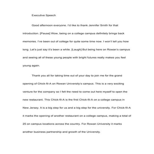 Executive speech | PDF