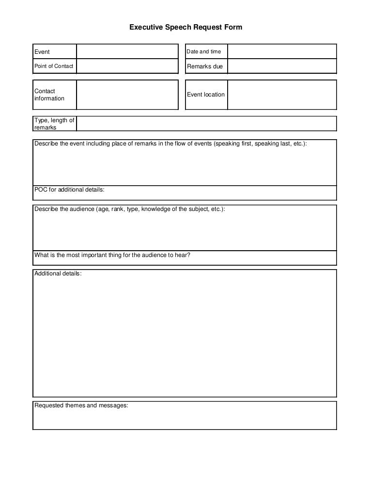 Executive speech request form