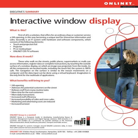 Executives summary Onlinet Interactive Window Display | PDF | Internet ...