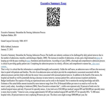 Executive Summary Essay | PPT
