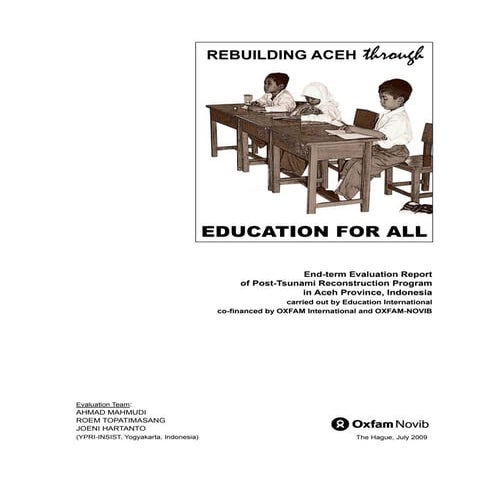 Executive summary rebuilding aceh through education for all | PDF